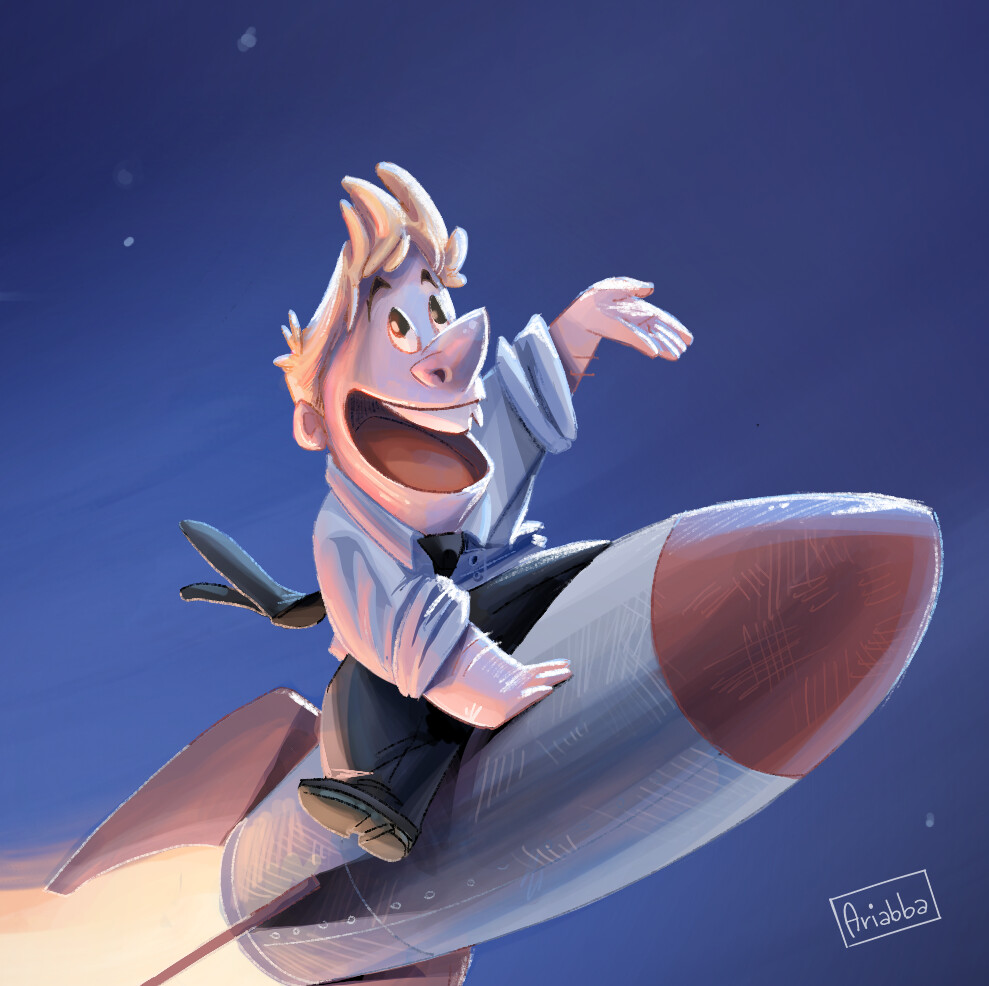 ArtStation - To the moon sketch