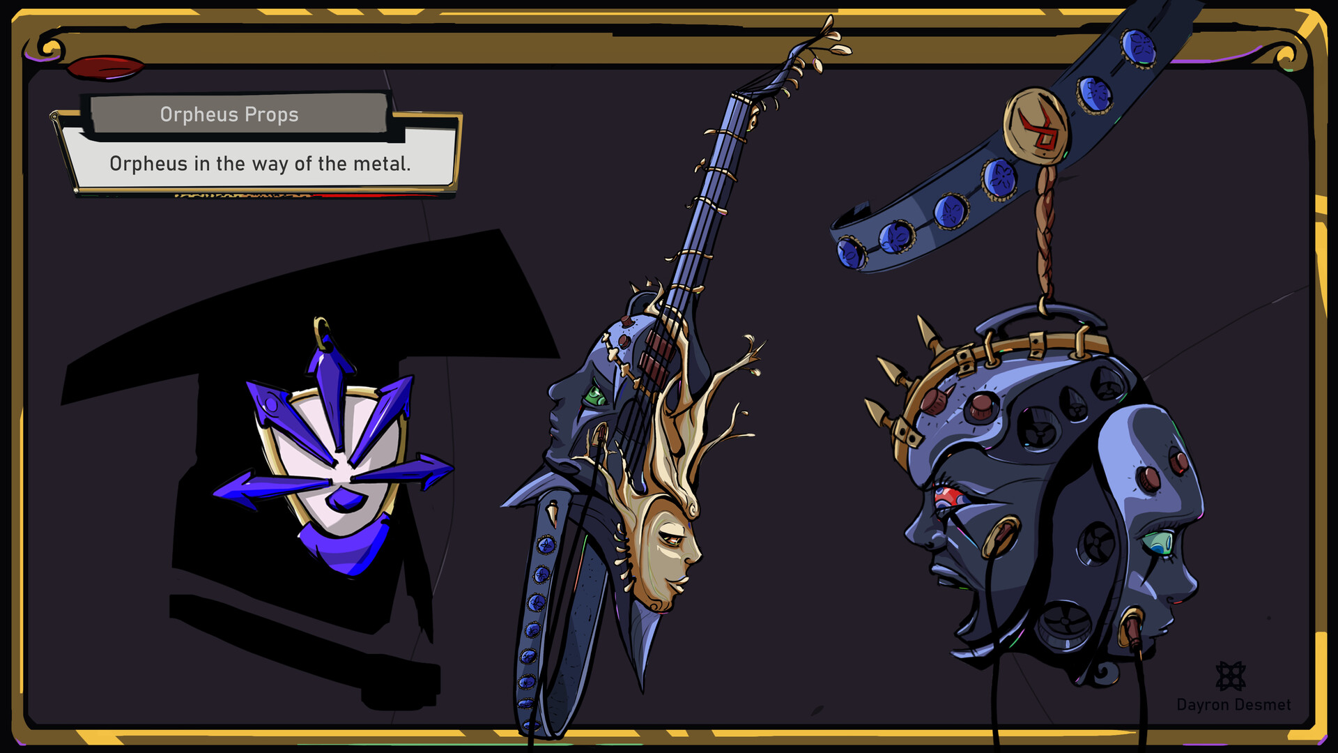 Dayron Desmet - Hades Style bible and prop designs.