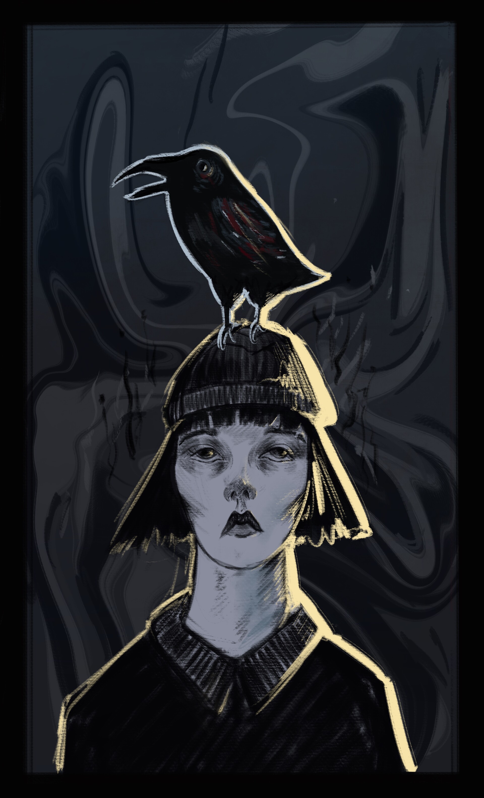 ArtStation - Between the crow and the girl