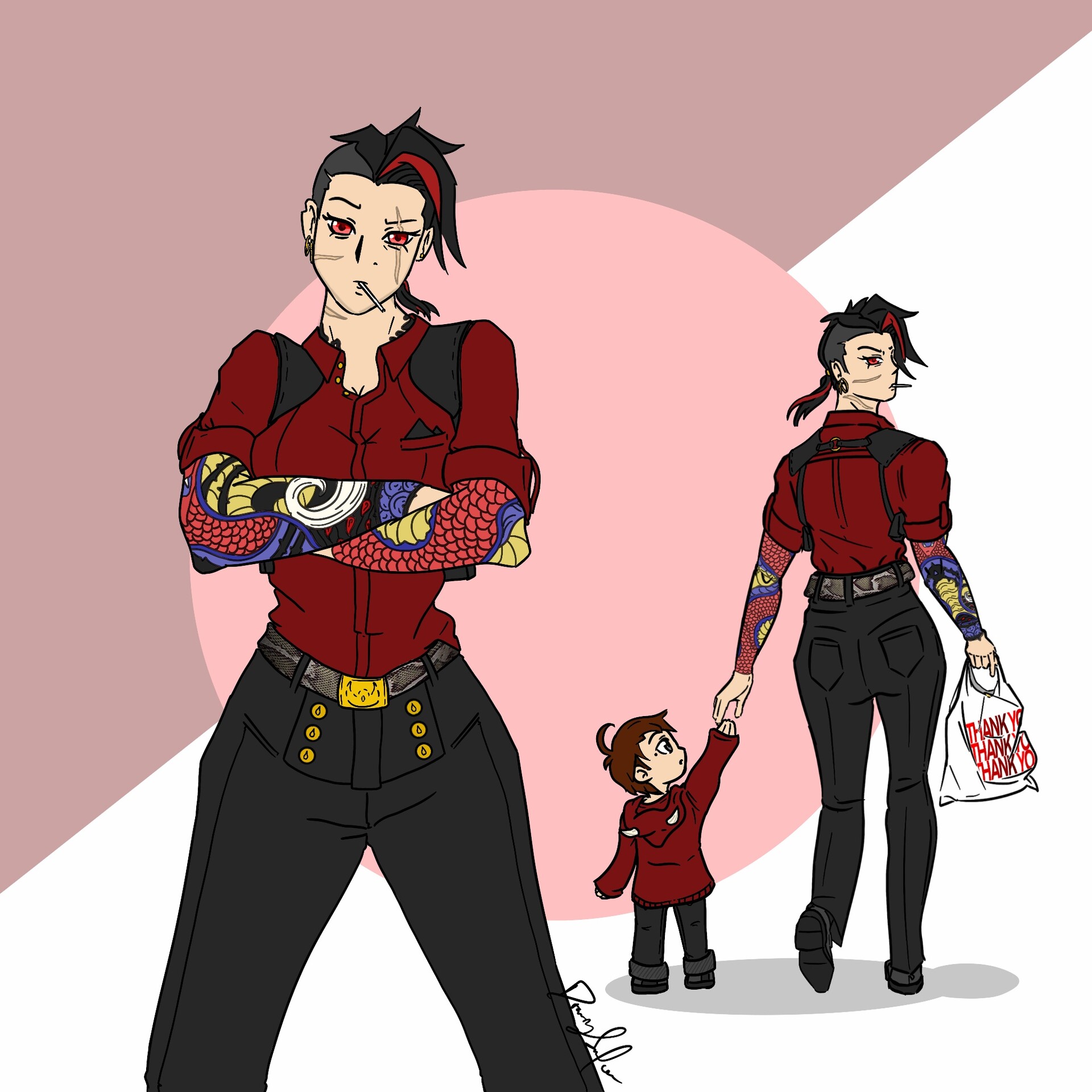 ArtStation - "Akai - Yakuza Mom" Character Concept Art