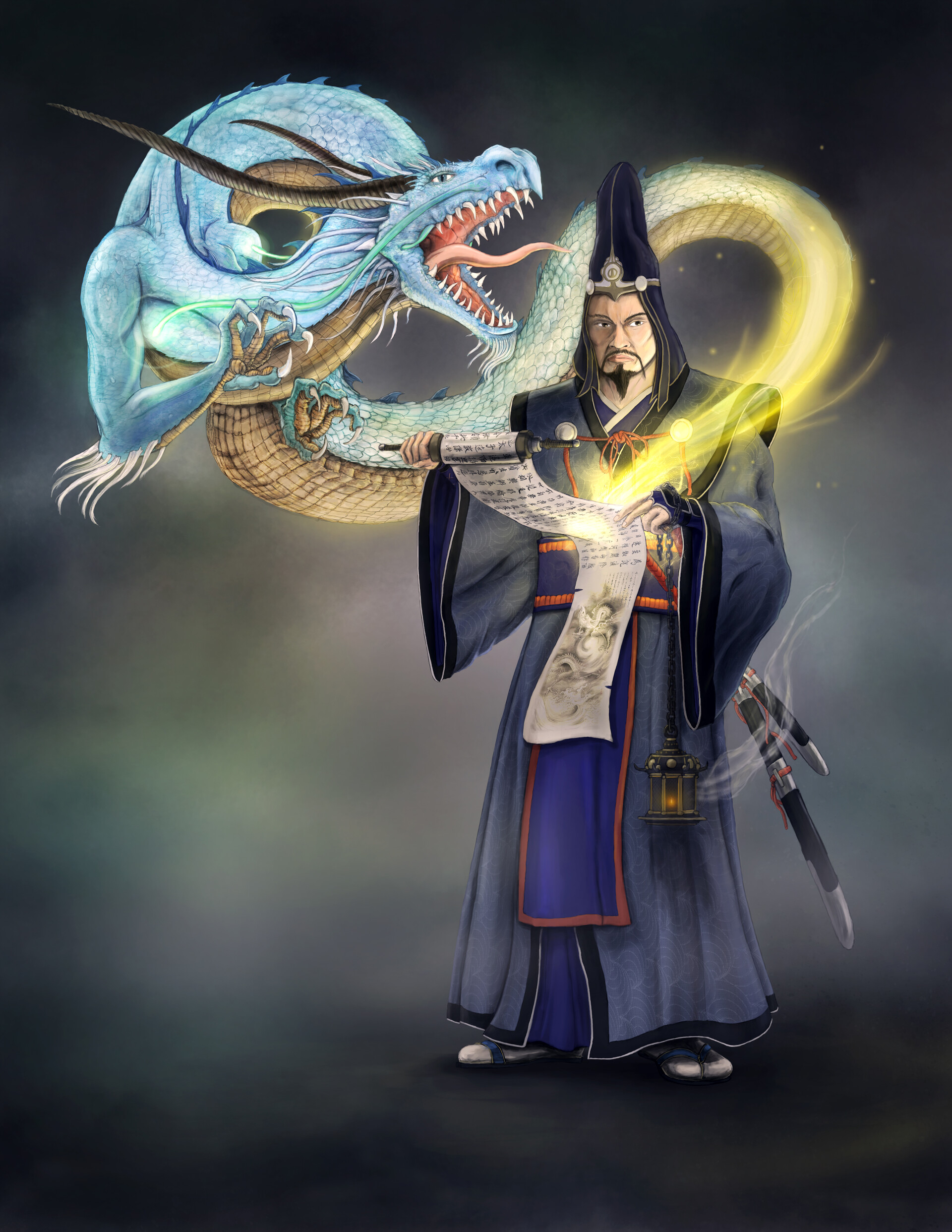 Adam Brown - Daimyo with Dragon Scroll- Feudal Japan Characters