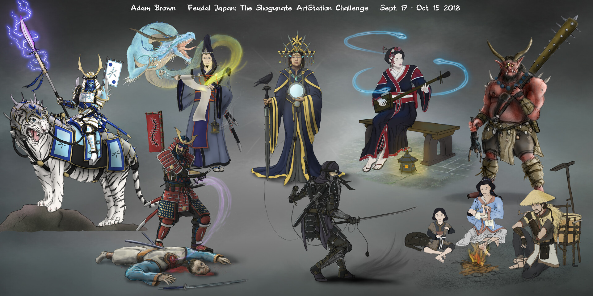 Adam Brown - Daimyo with Dragon Scroll- Feudal Japan Characters