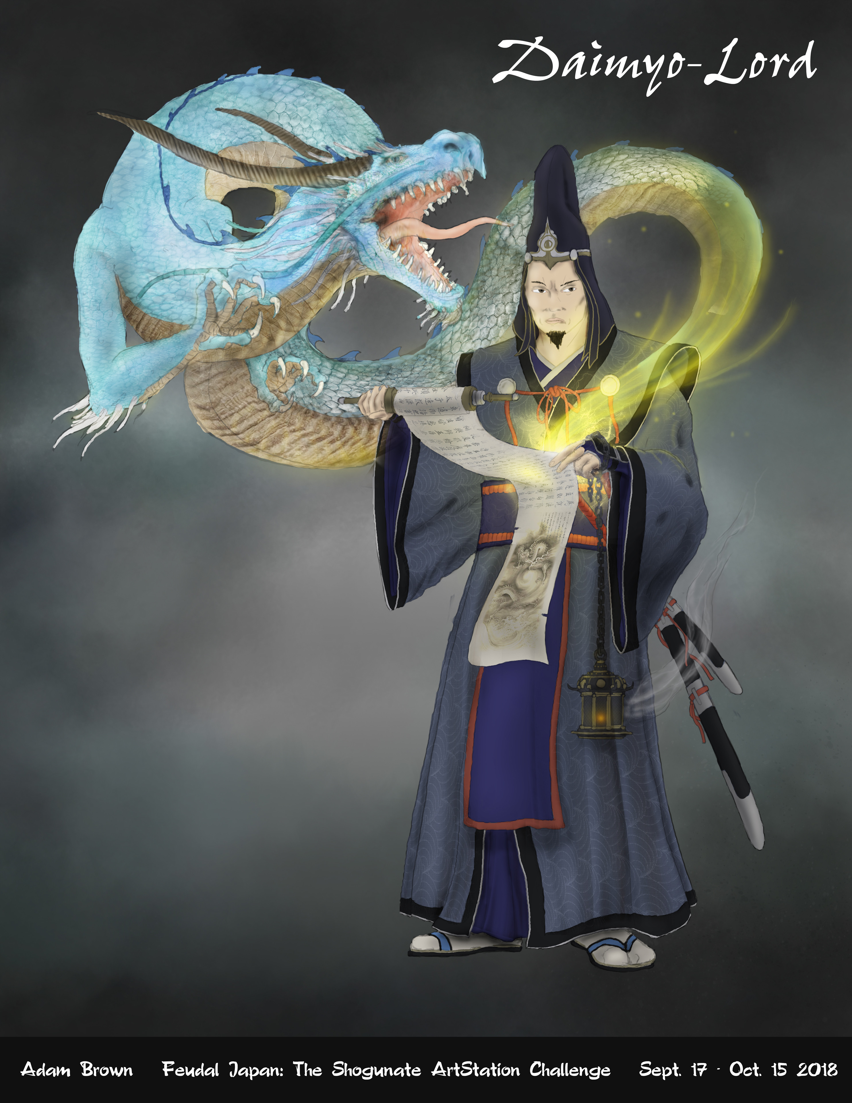 Adam Brown - Daimyo with Dragon Scroll- Feudal Japan Characters