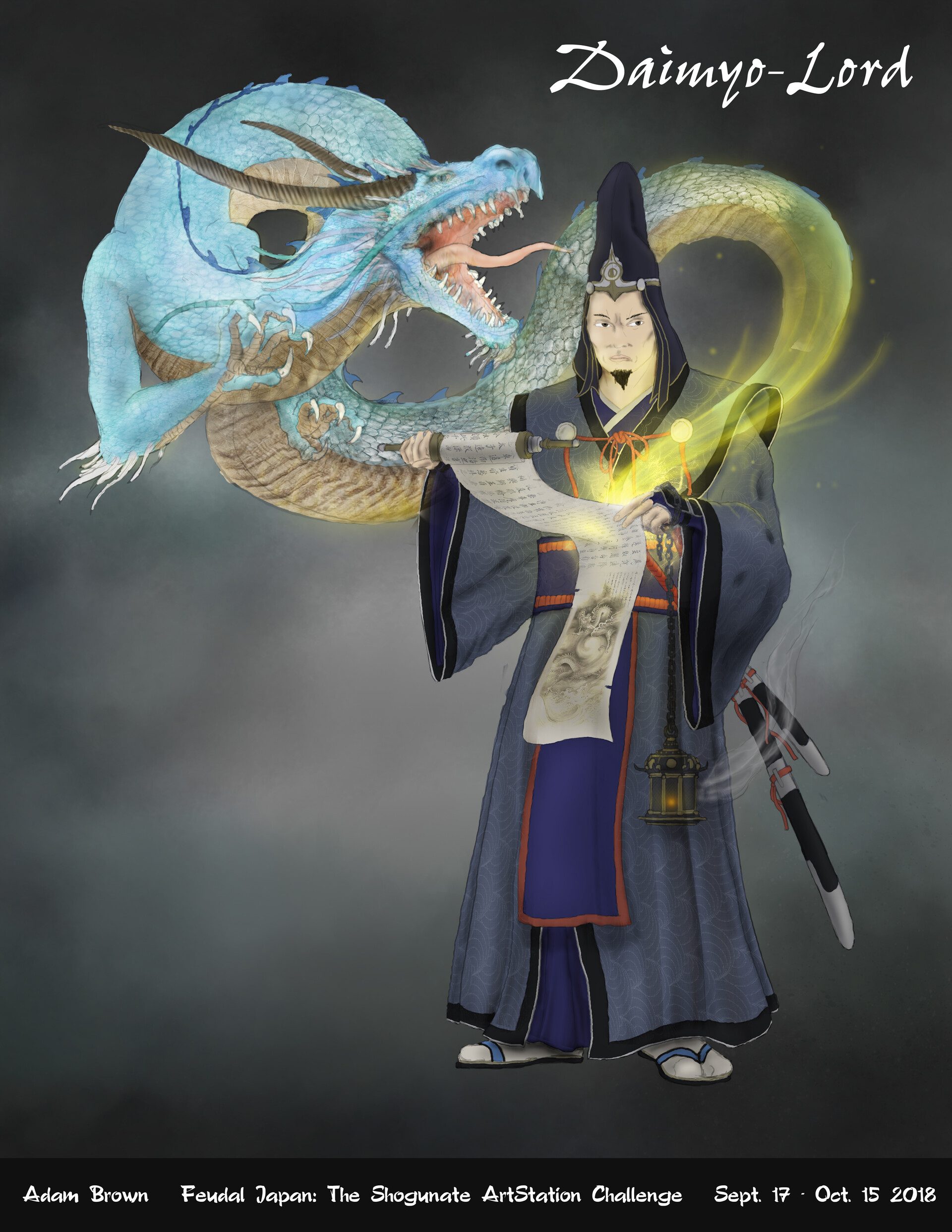 Adam Brown - Daimyo with Dragon Scroll- Feudal Japan Characters