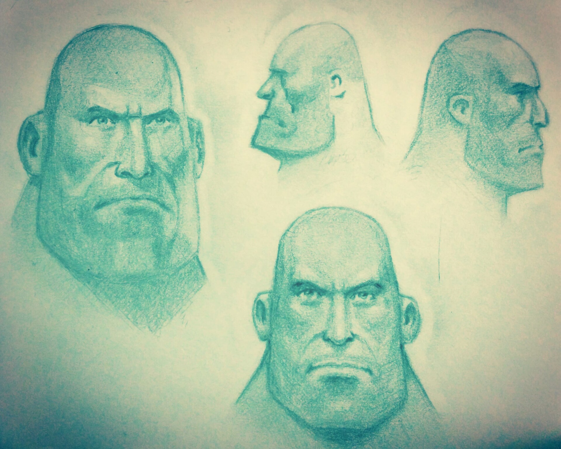 ArtStation - Quick study of Heavy's head.