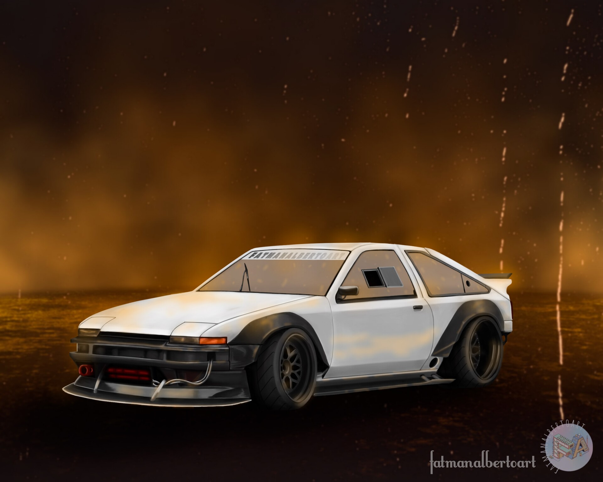 ArtStation - AE86 Digital Drawing