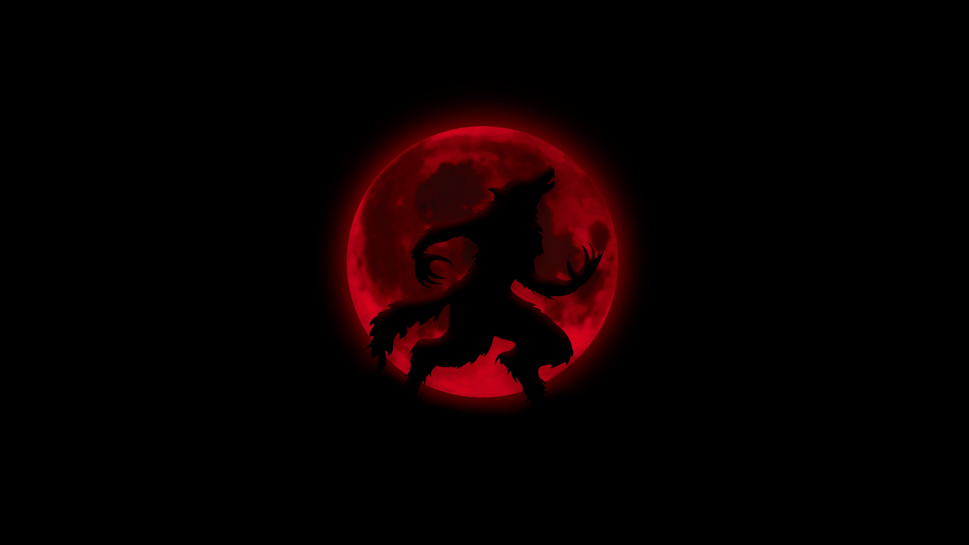 Red Moon Wolf Wallpaper