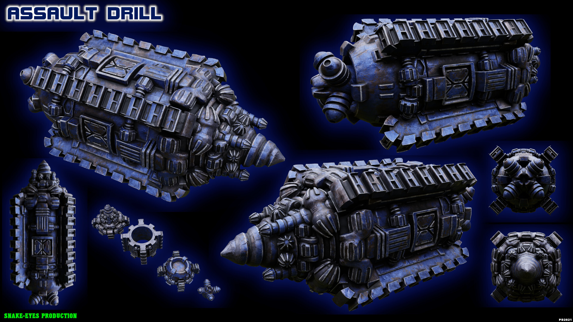 ArtStation - Assault digger Combat Transport subterranean vehicle 3D ...