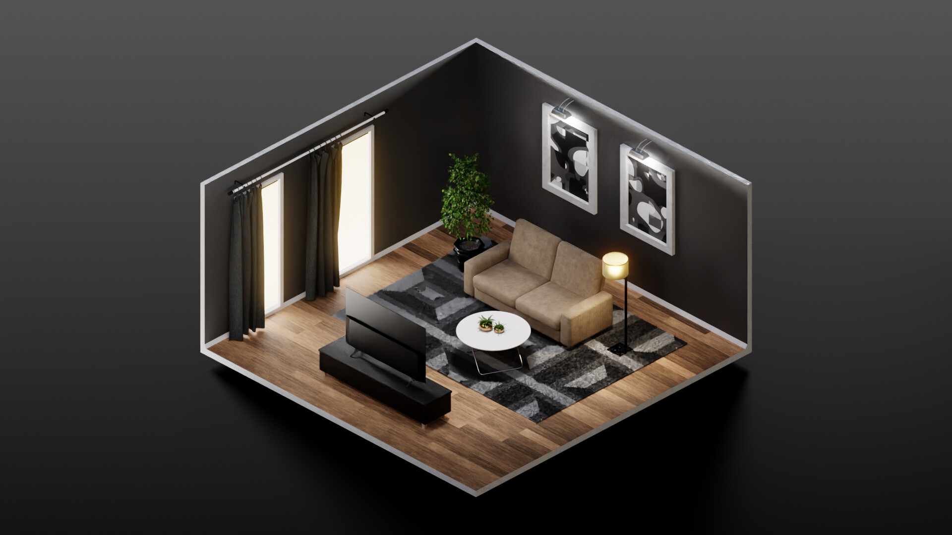 ArtStation - Isometric Living Room