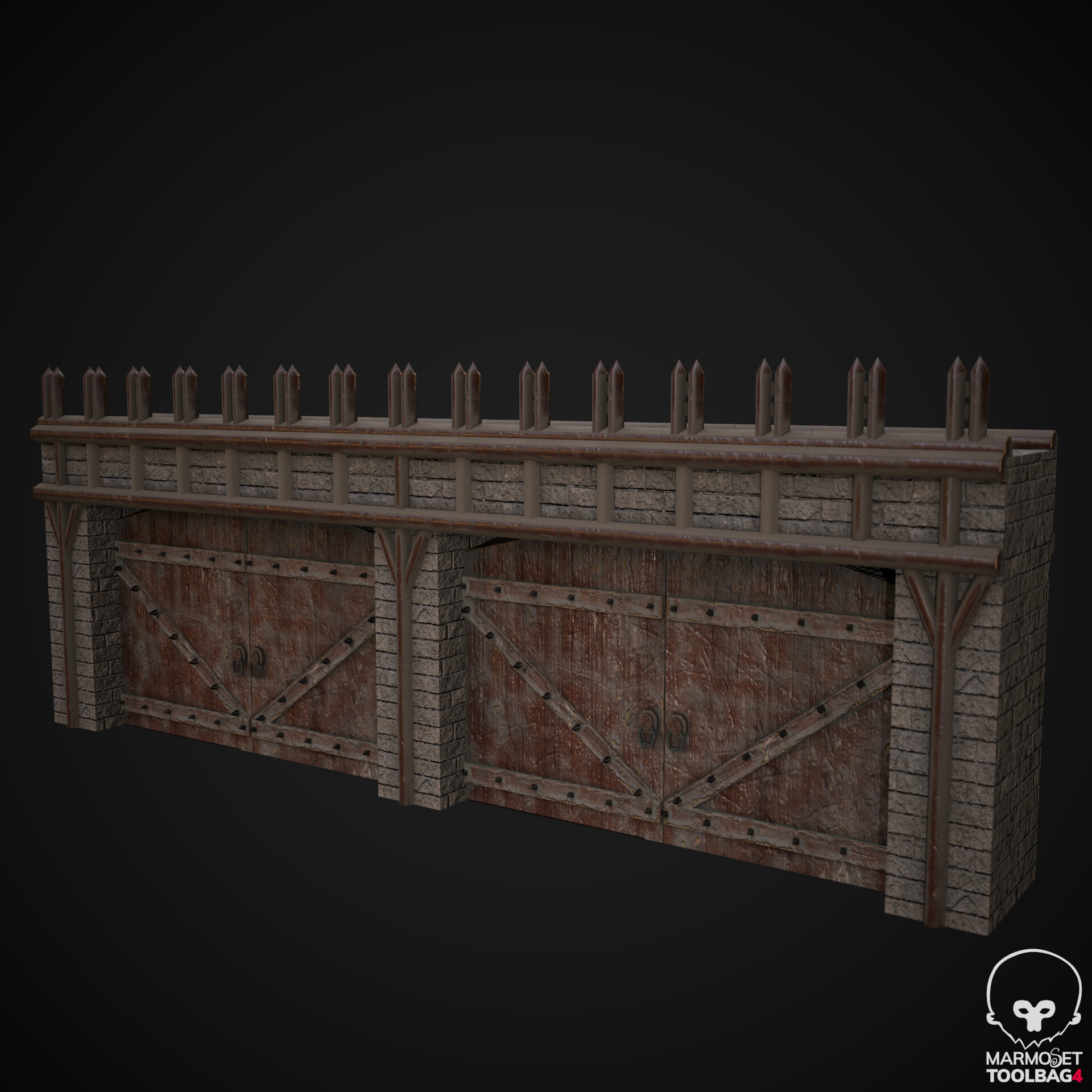 ArtStation - Low poly medieval gate