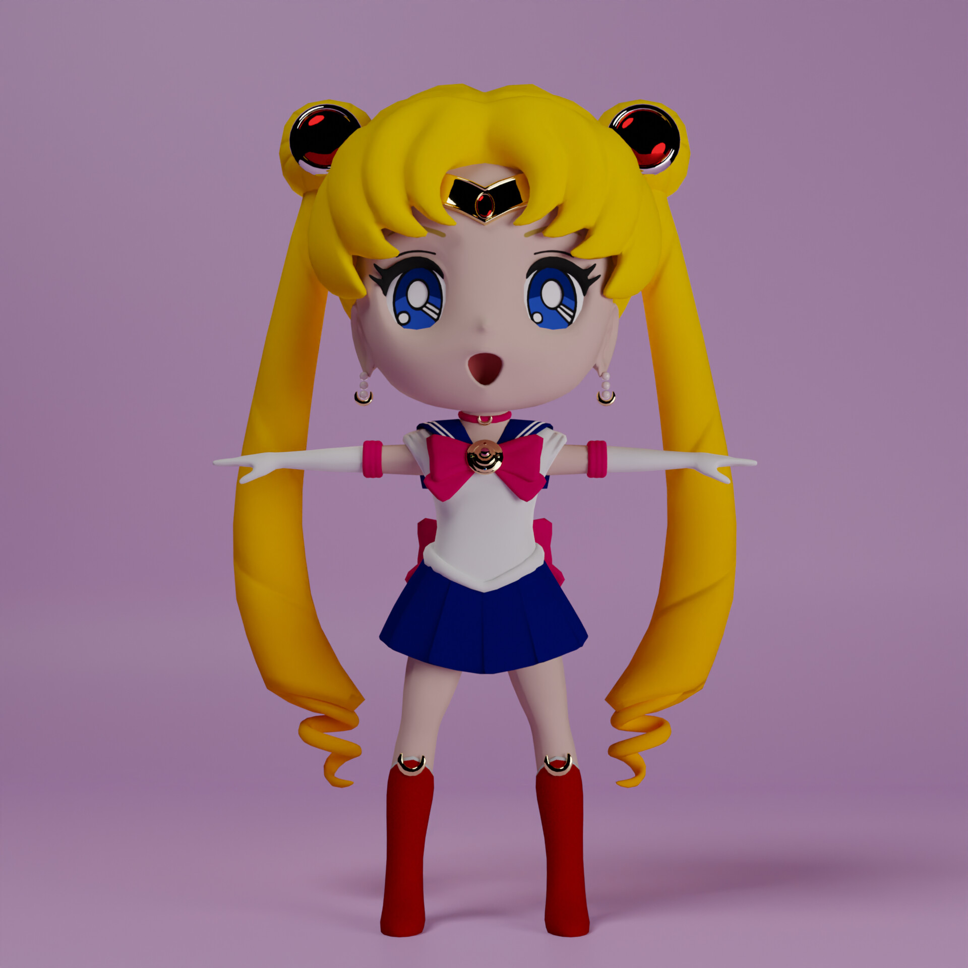 ArtStation - Chibi Sailor Moon - Low Poly