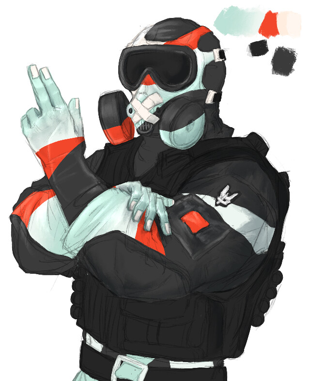 notamutemain - Orb Weaver Mute Design - Rainbow 6 Fanart (Sep 2019)