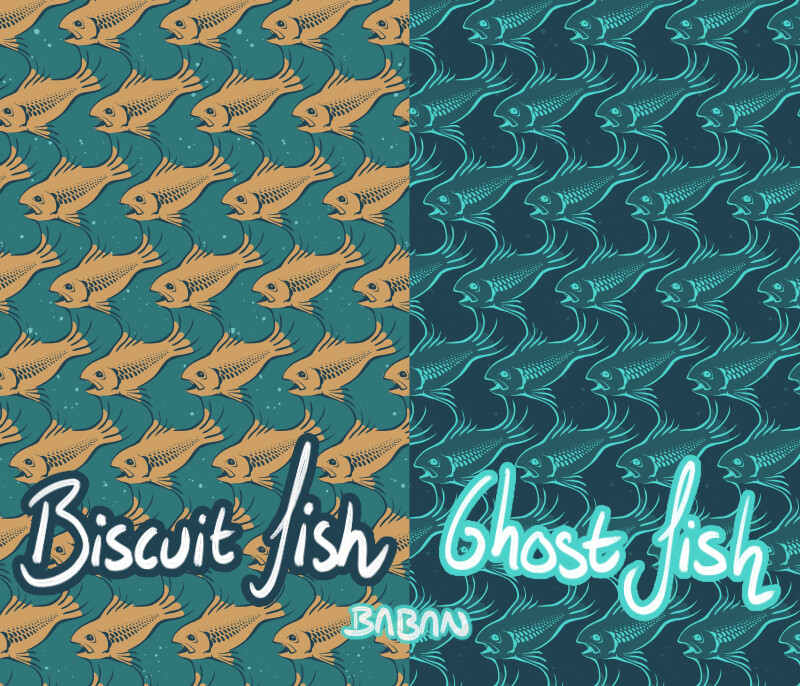 ArtStation - Repeating fish pattern
