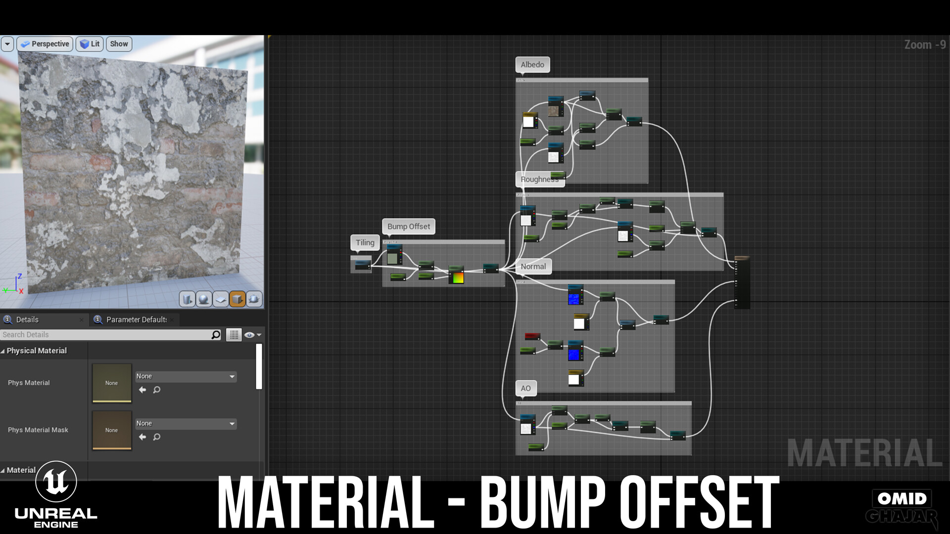 Omid Ghajar - UE4 Shader Development - Parallax Occlusion Mapping|Bump Offset|2D Texture