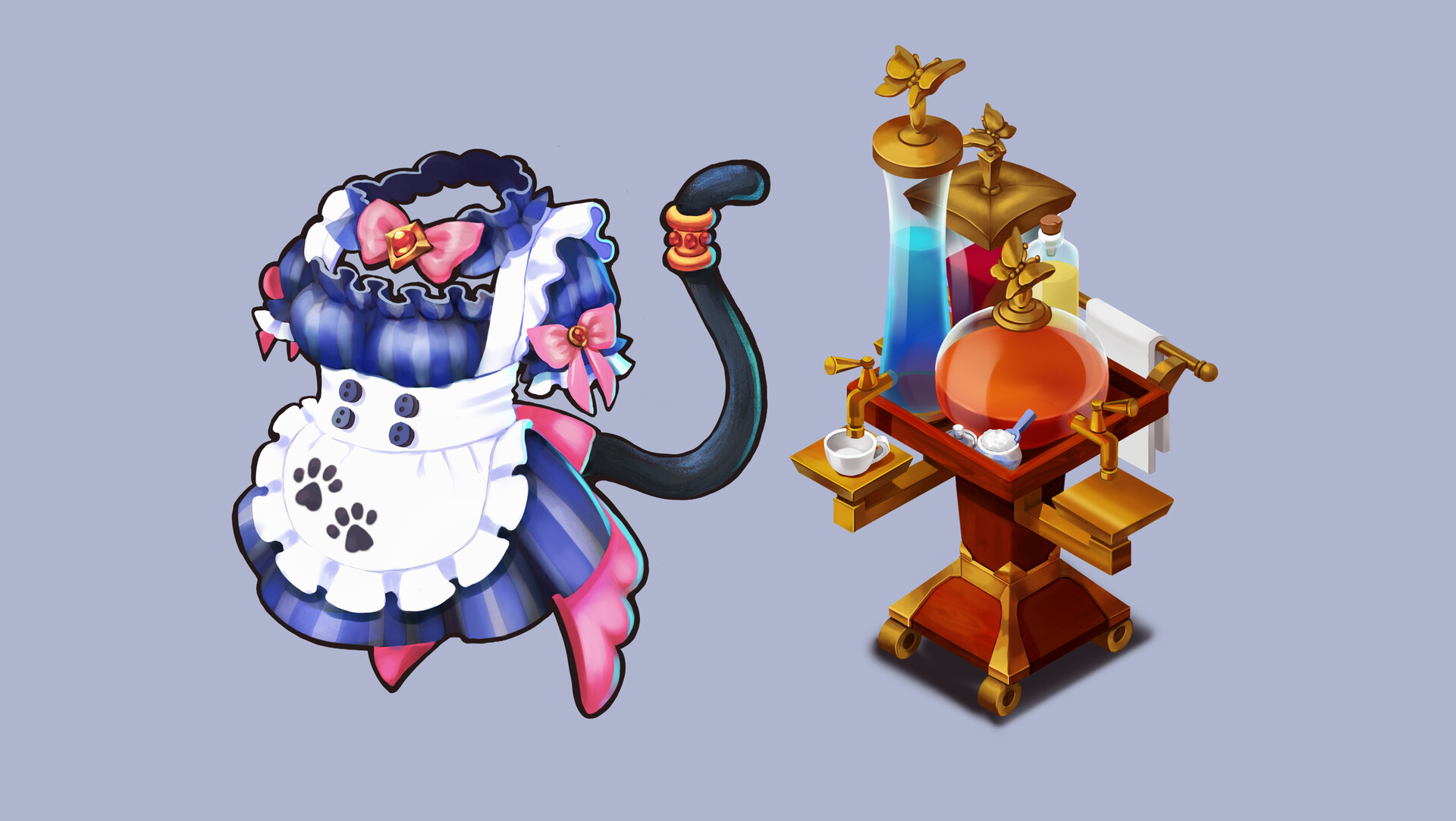 ArtStation - Maid Café prop design