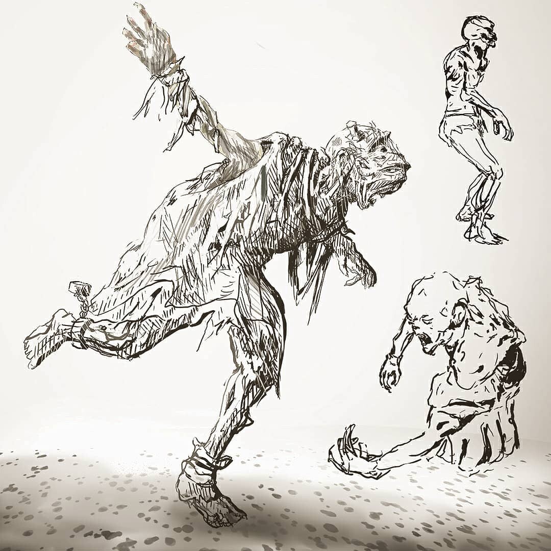 Arthur Darby - mutated feral ghoul design (fallout 4 concept art)
