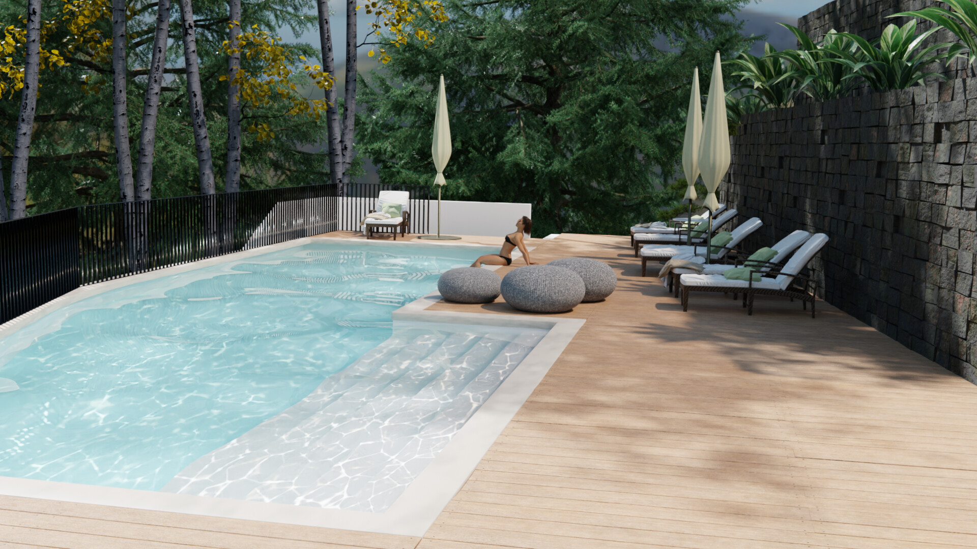 ArtStation - Hotel poolside