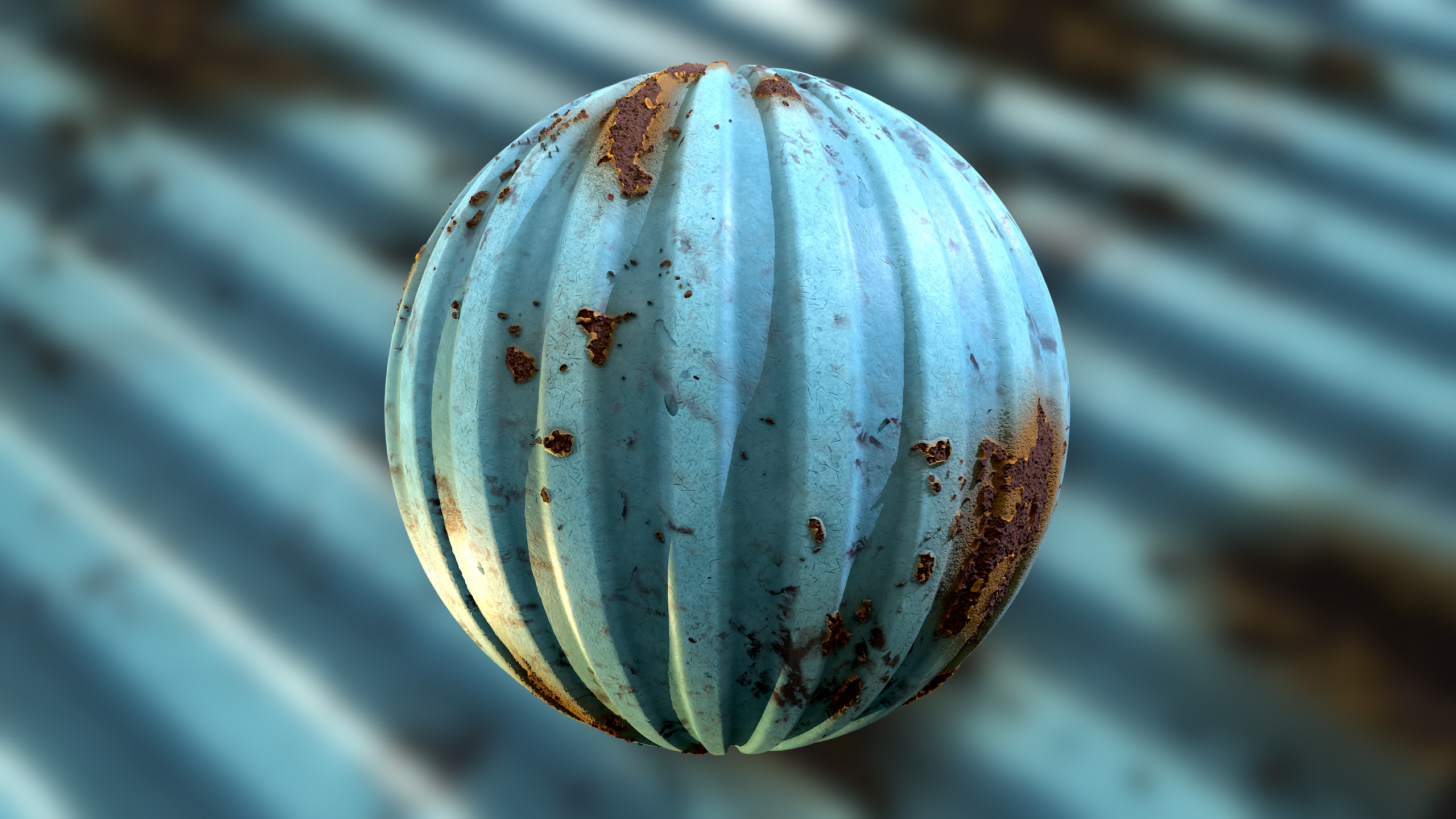 Daniel Badtke - Worn Rusty Metal Container with Peeling Paint PBR ...