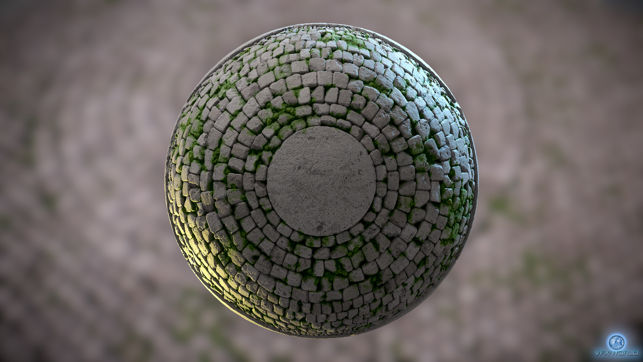 Daniel Badtke - Mossy radial cobblestone PBR material made with ...