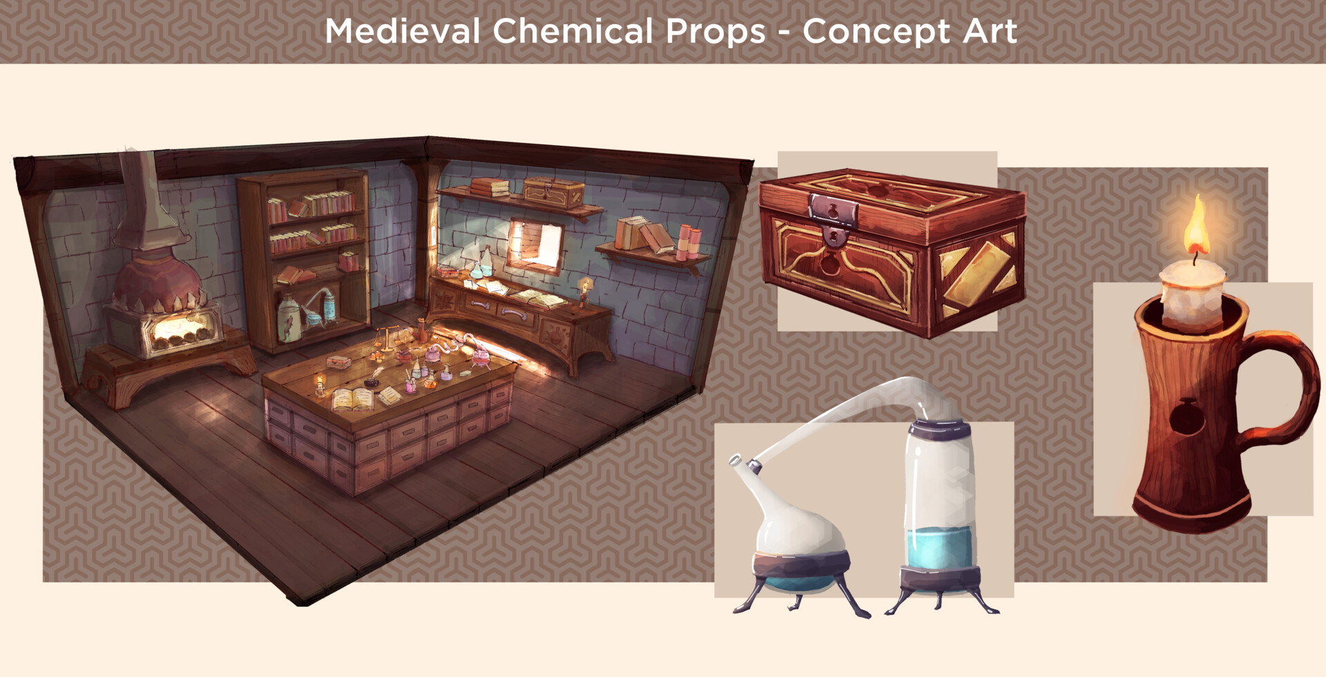 ArtStation - Medieval Chemical Lab Concept Art, Fernando Abravanel