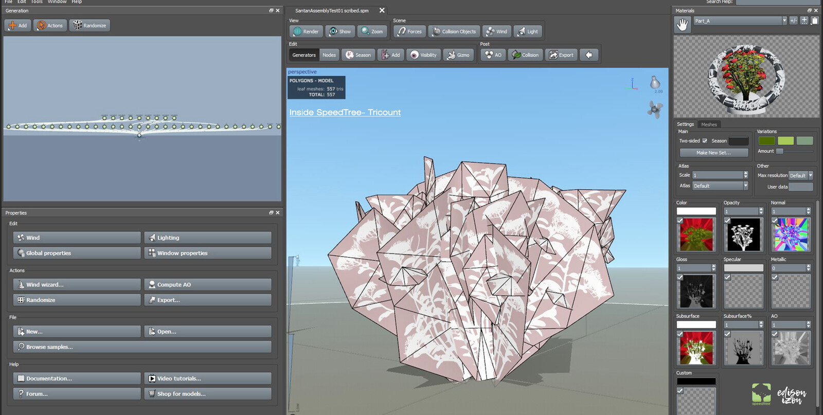 Edison - Ixora Plant Creation in Substance Designer and Speedtree