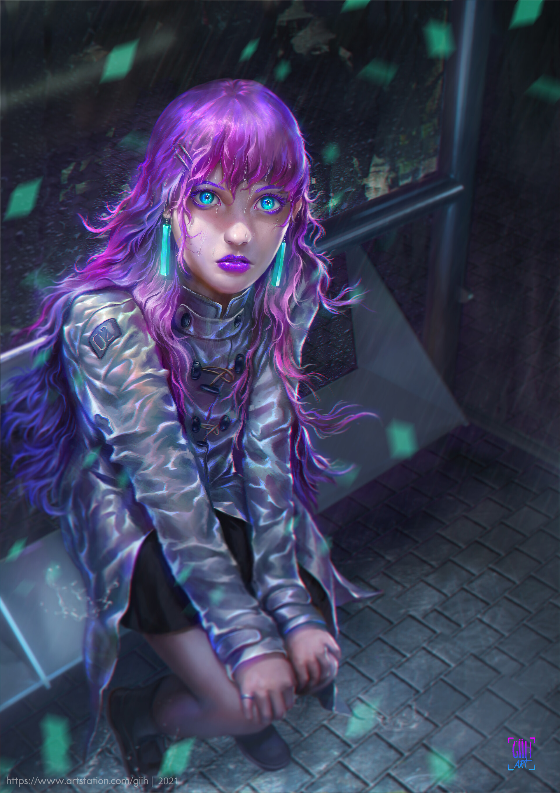 ArtStation - Roko in the rain| personal illustration