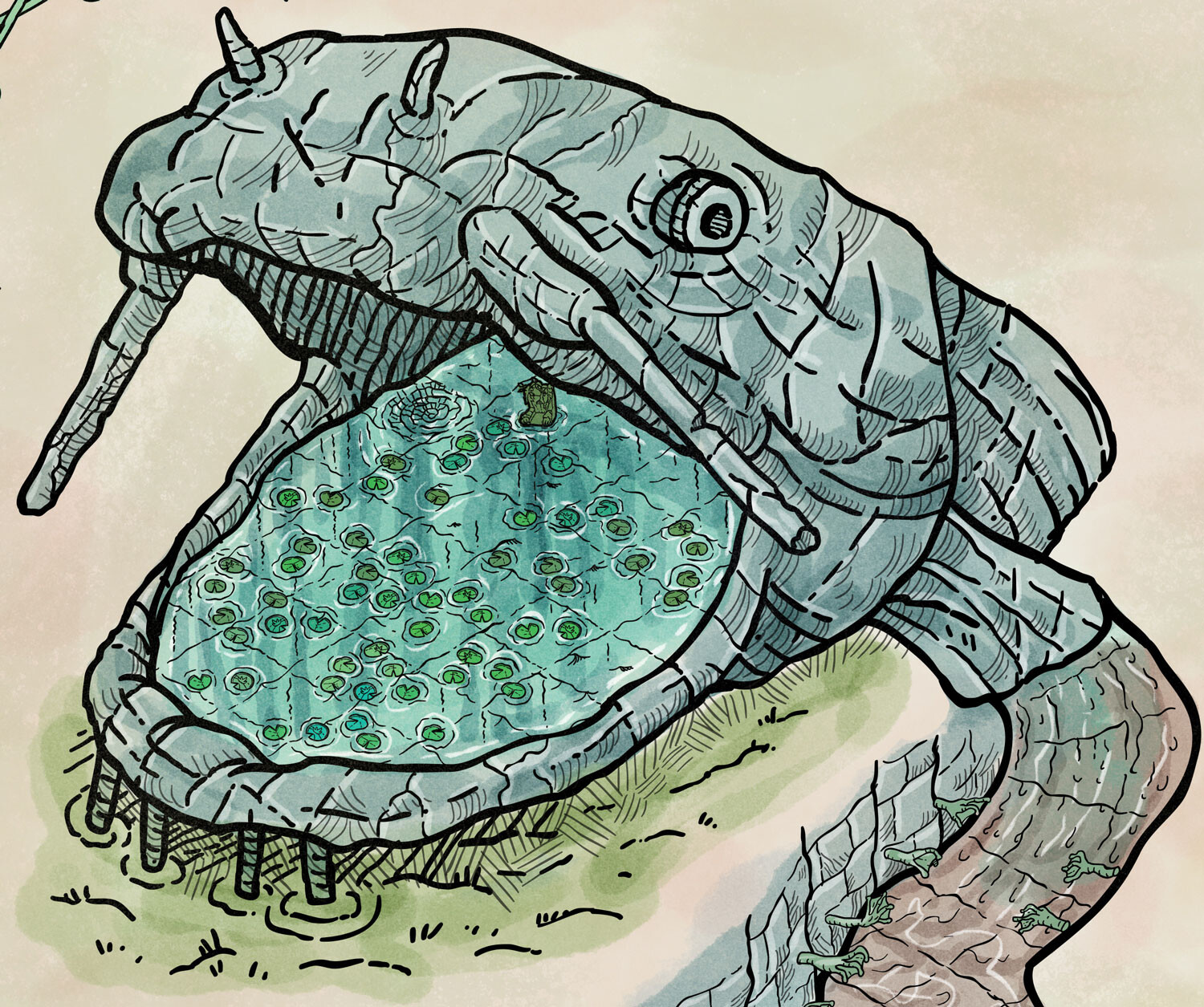 ArtStation - The Mudfish’s Maw - Isometric Map Commission