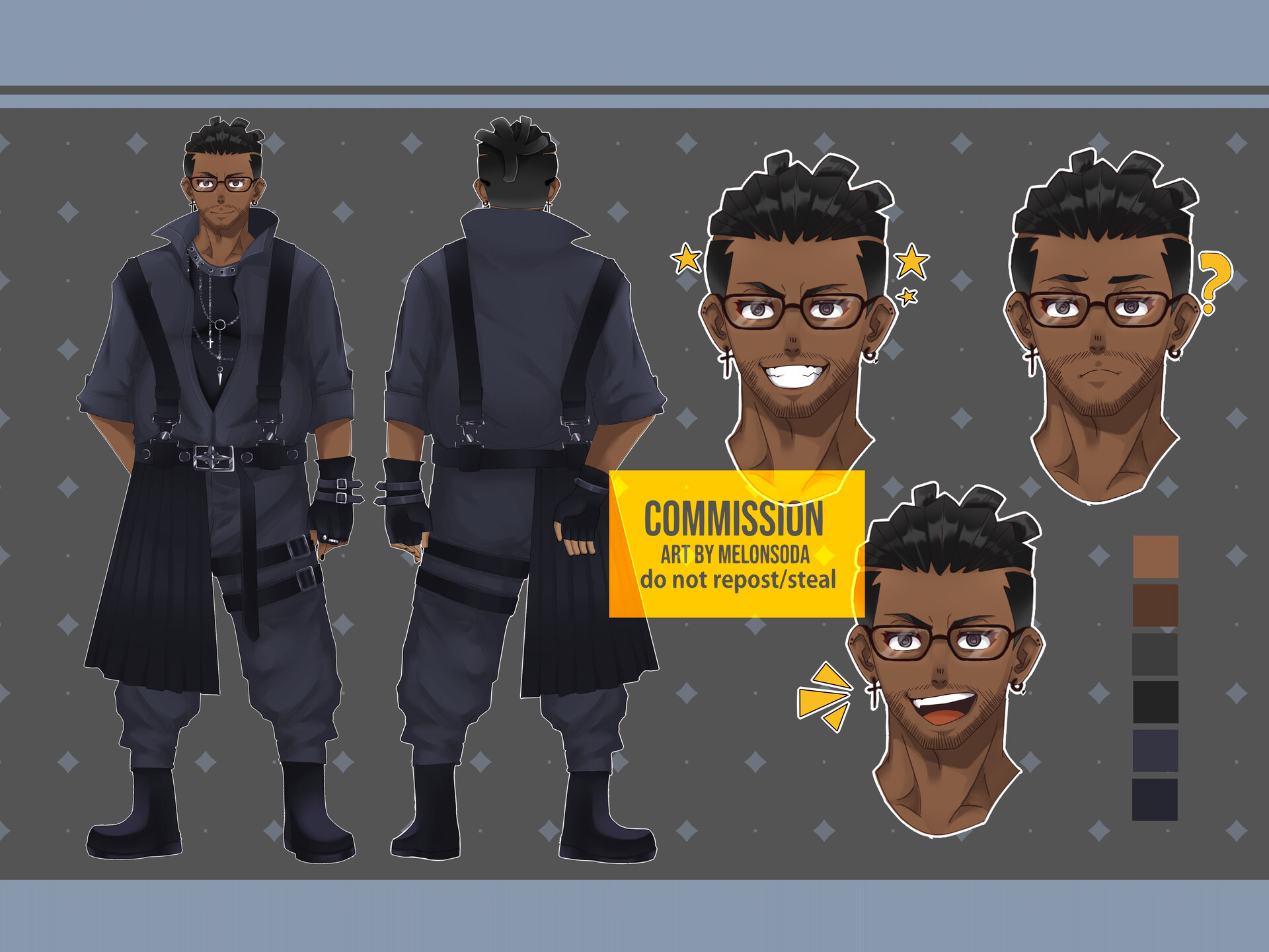 ArtStation - Nonbinary plus sized vtuber ref sheet