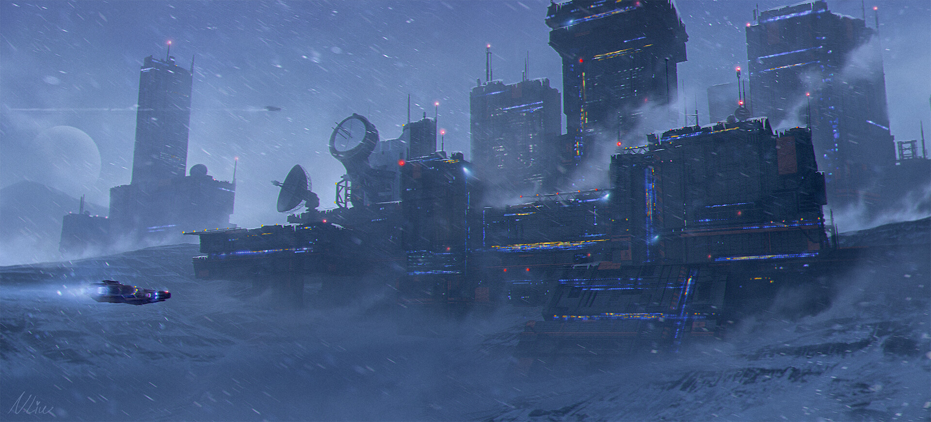 sci fi base concept art