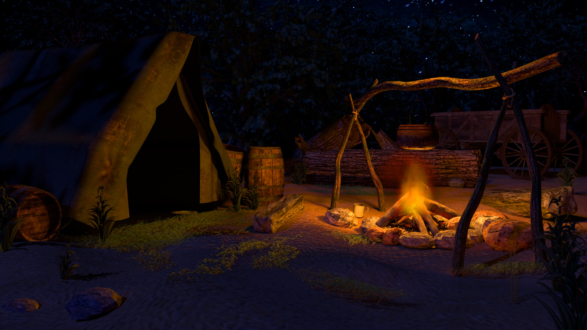 Night Camping Scenes