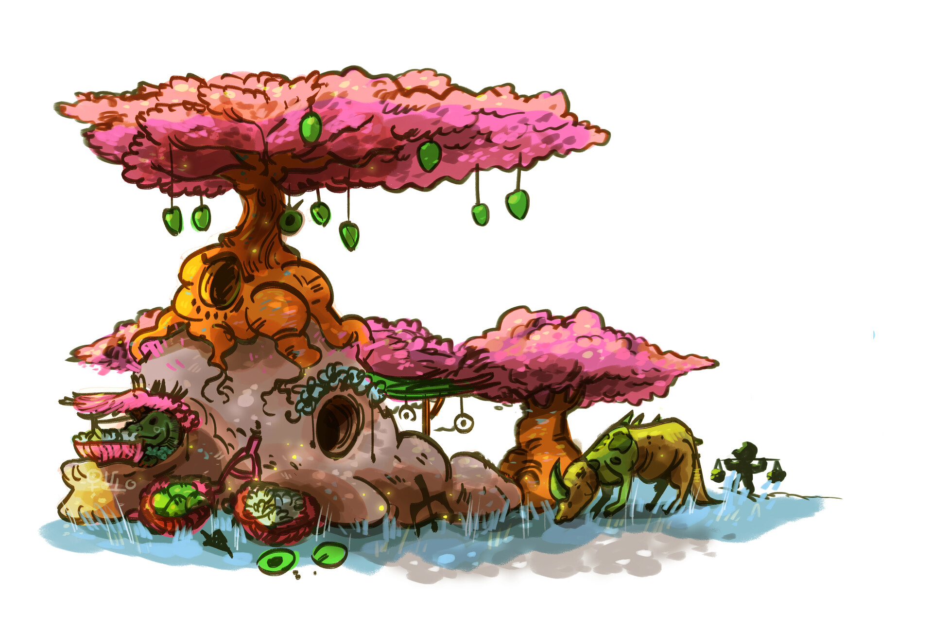 Yael Gurevich - Homes for alien creatures from NMS (student work)