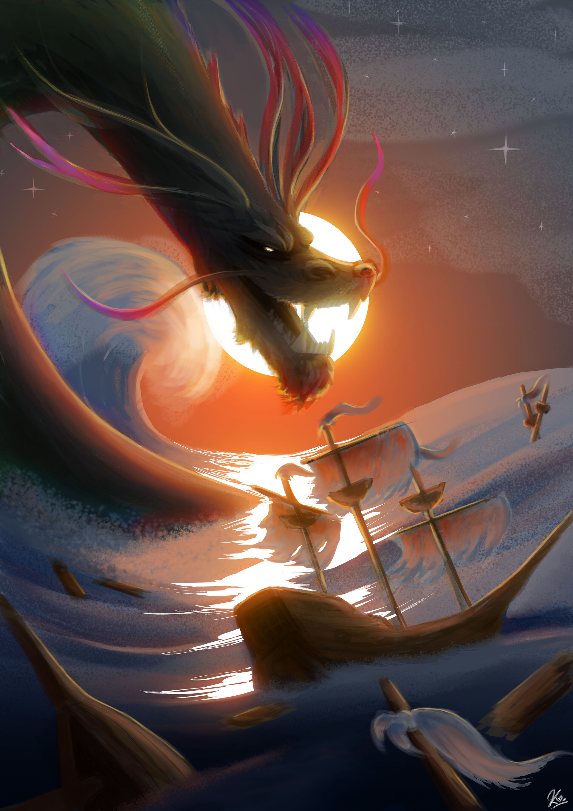 ArtStation - Water Dragon / Leviathan