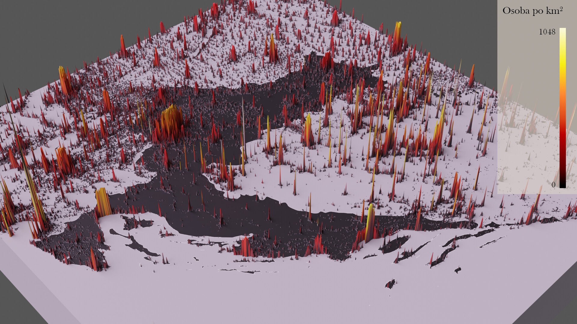 ArtStation - 3D population density map of Croatia