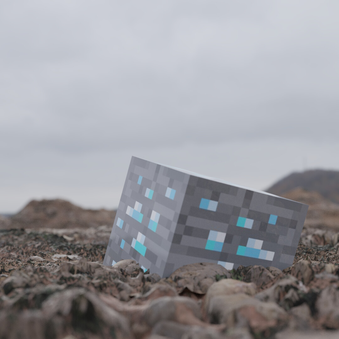 ArtStation - Minecraft Diamond Block Render