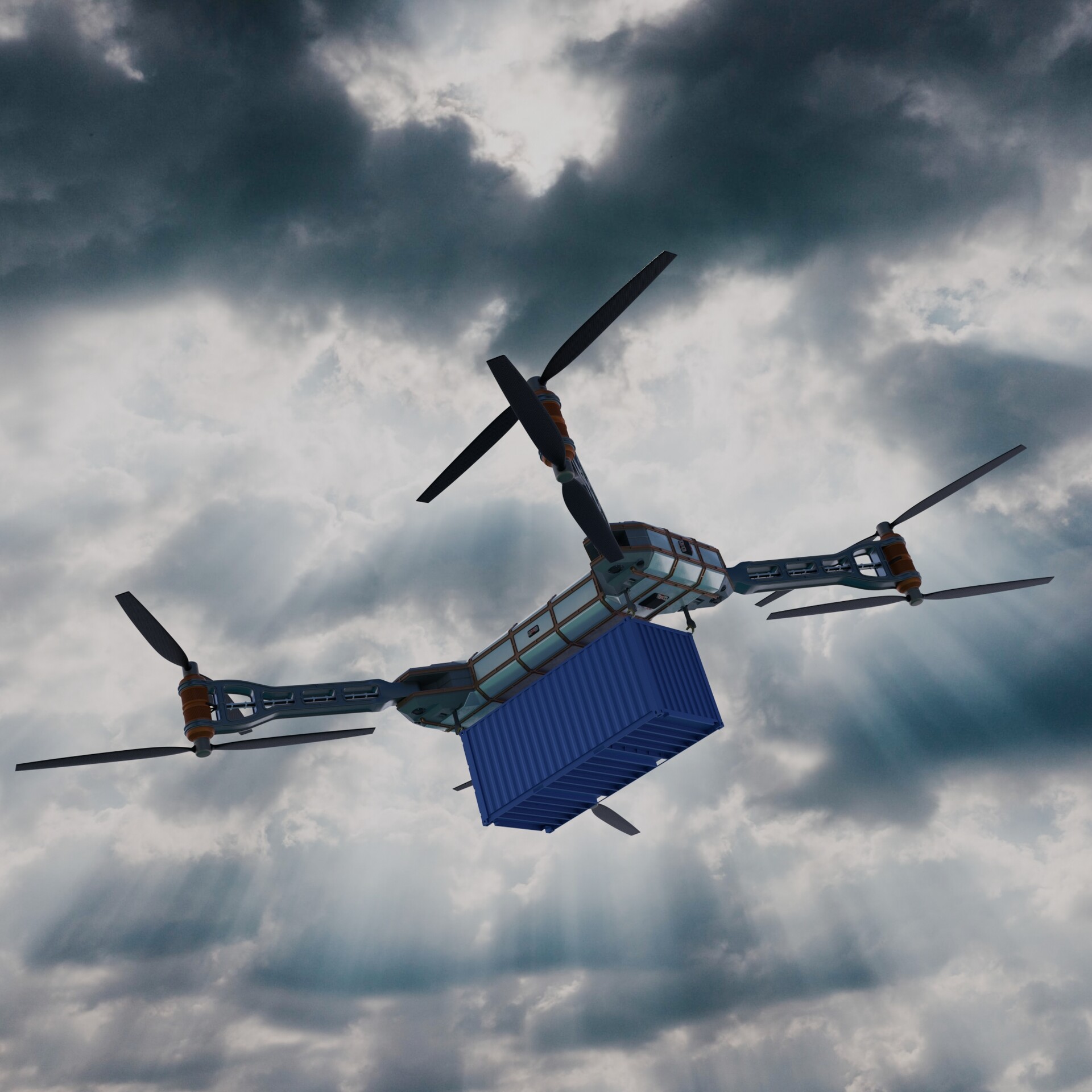ArtStation - Sci Fi Cargo Drone
