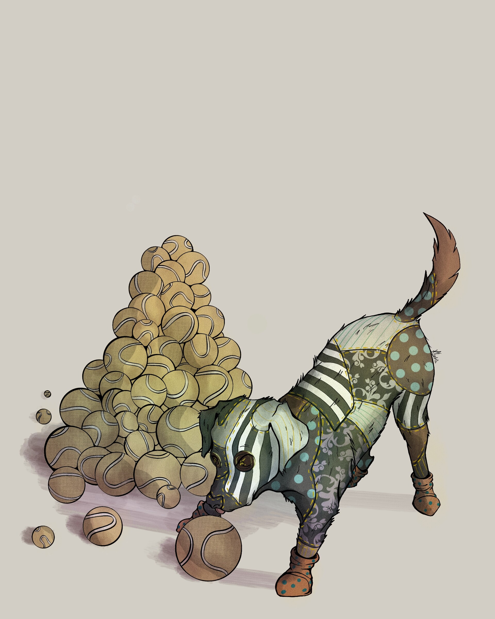 ArtStation - patchwork dog