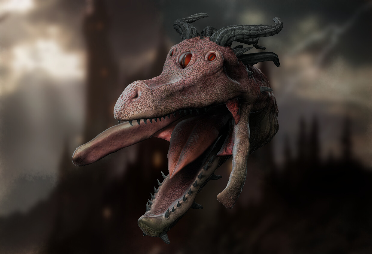 ArtStation - Three eyed dragon concept