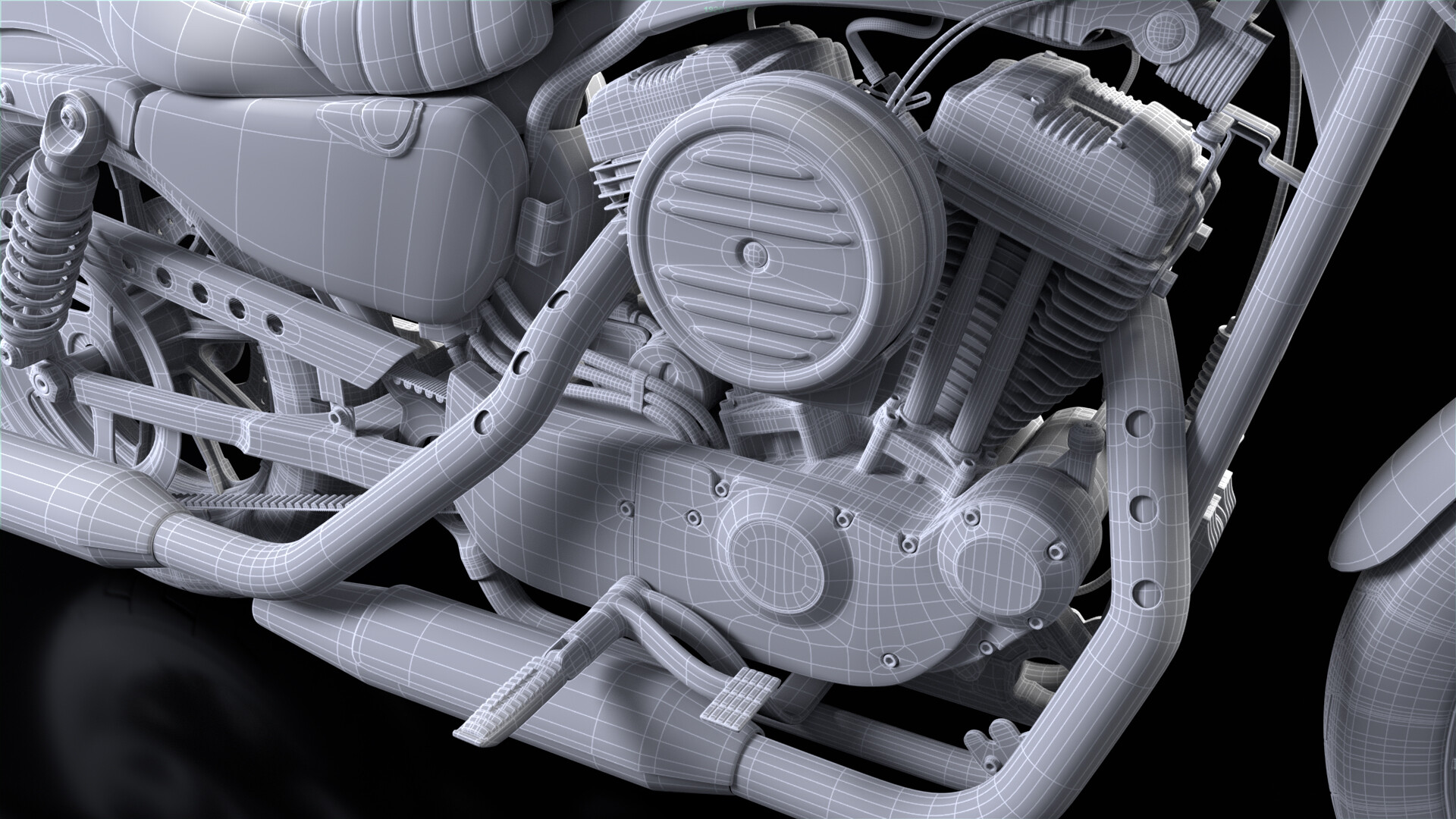 harley davidson engine 3d