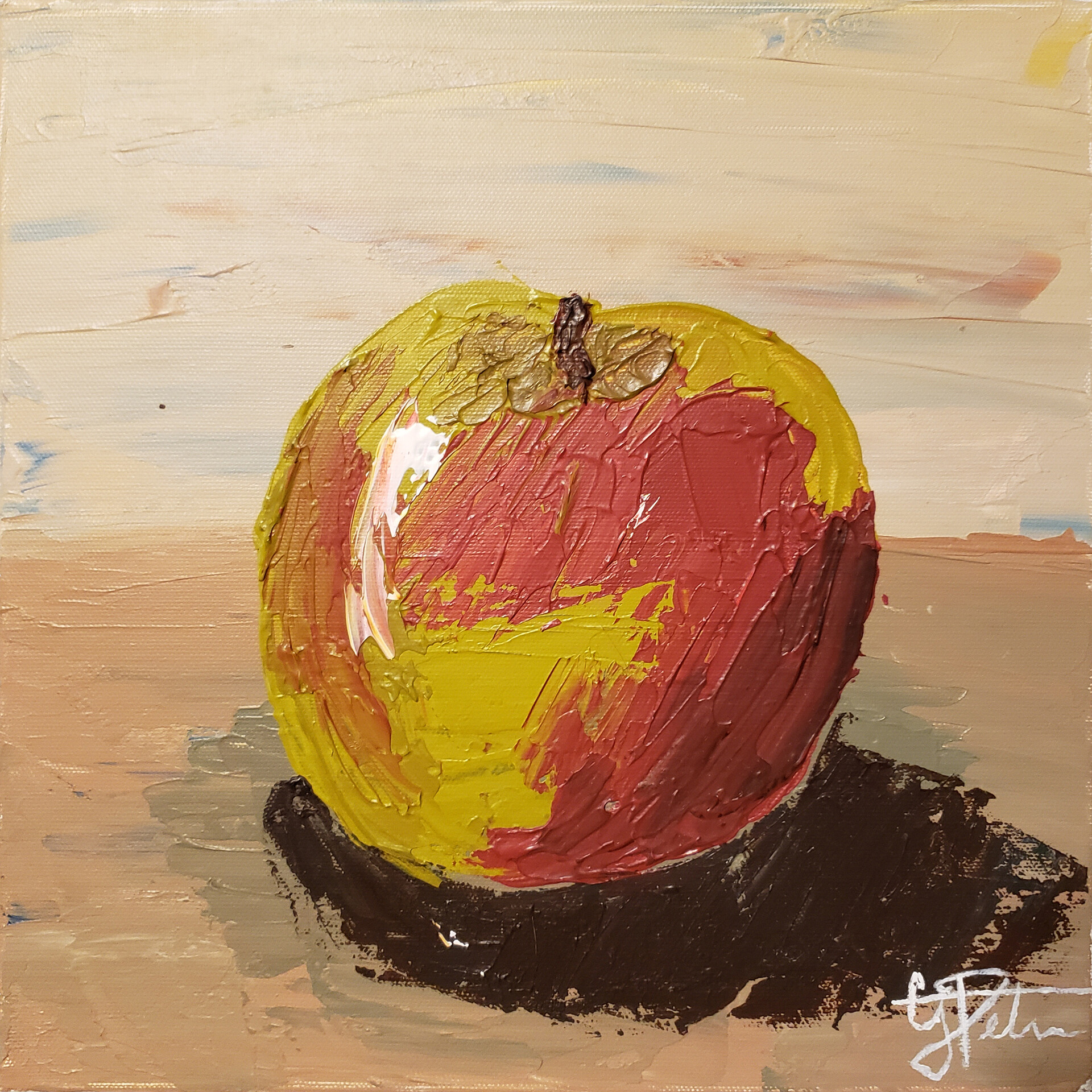 ArtStation - Palette Knife Apple Painting