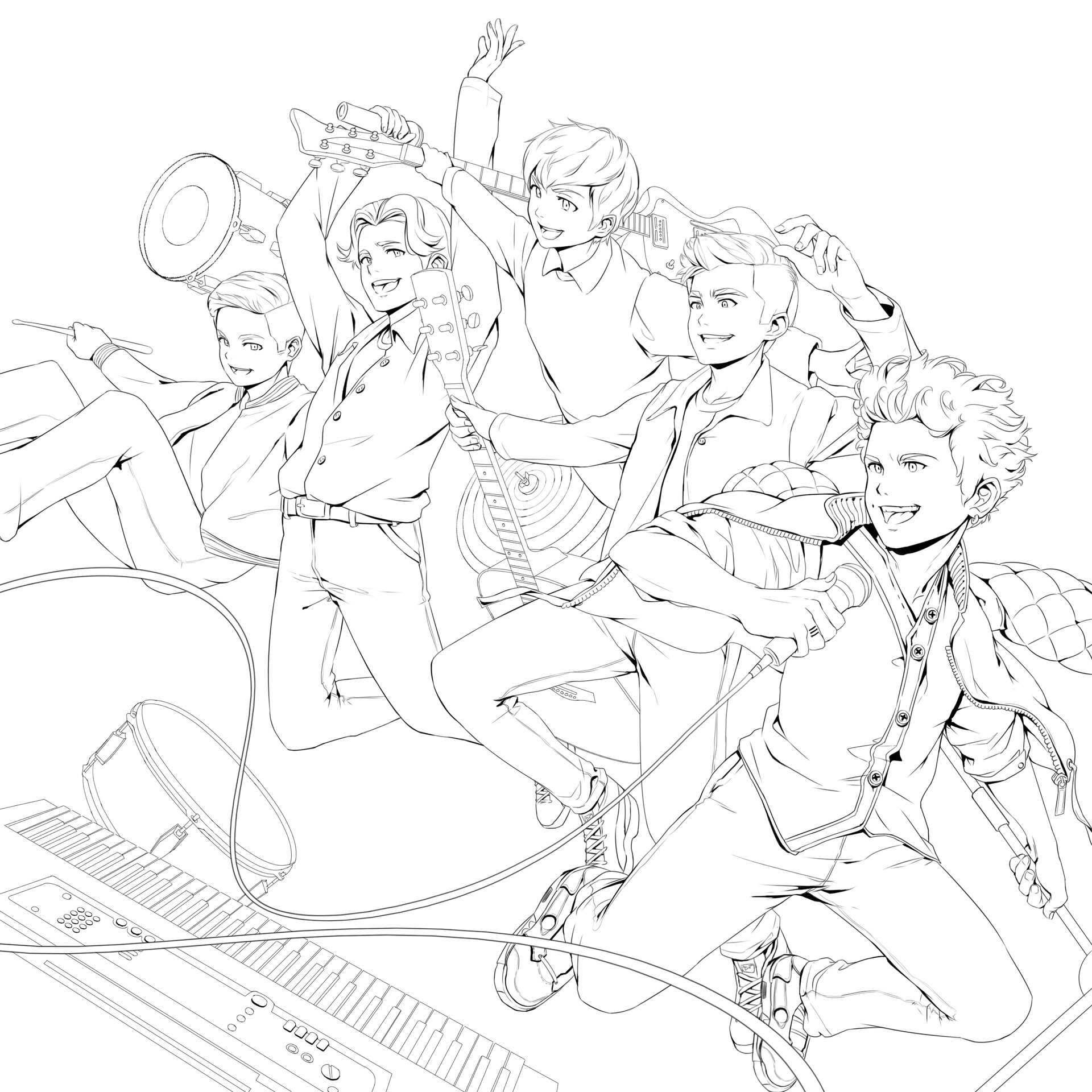 anime one direction coloring pages