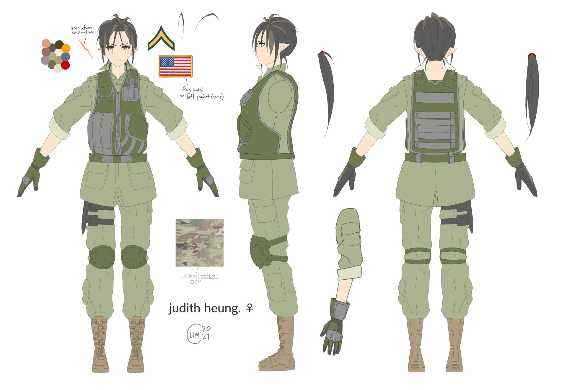 ArtStation - Judith Heung - model sheet