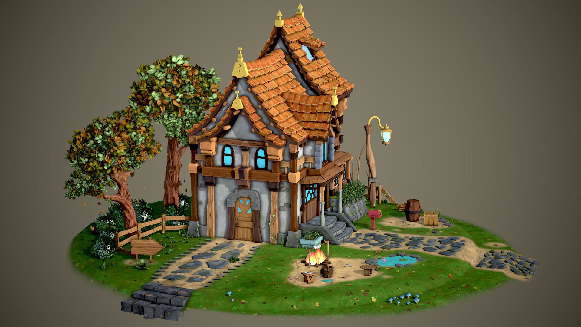 Alexey - Stylized house 3d Model