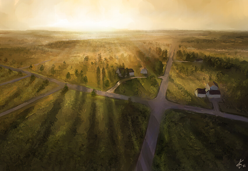 ArtStation - Morning Glow (Study from reference photo)