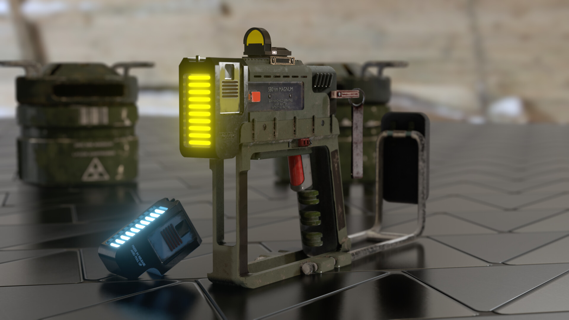 ArtStation - Futuristic S&W Laser Magnum (Rendered in relatime with Eevee)