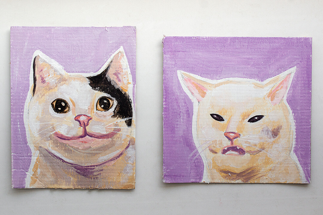 ArtStation - Cute meme cat