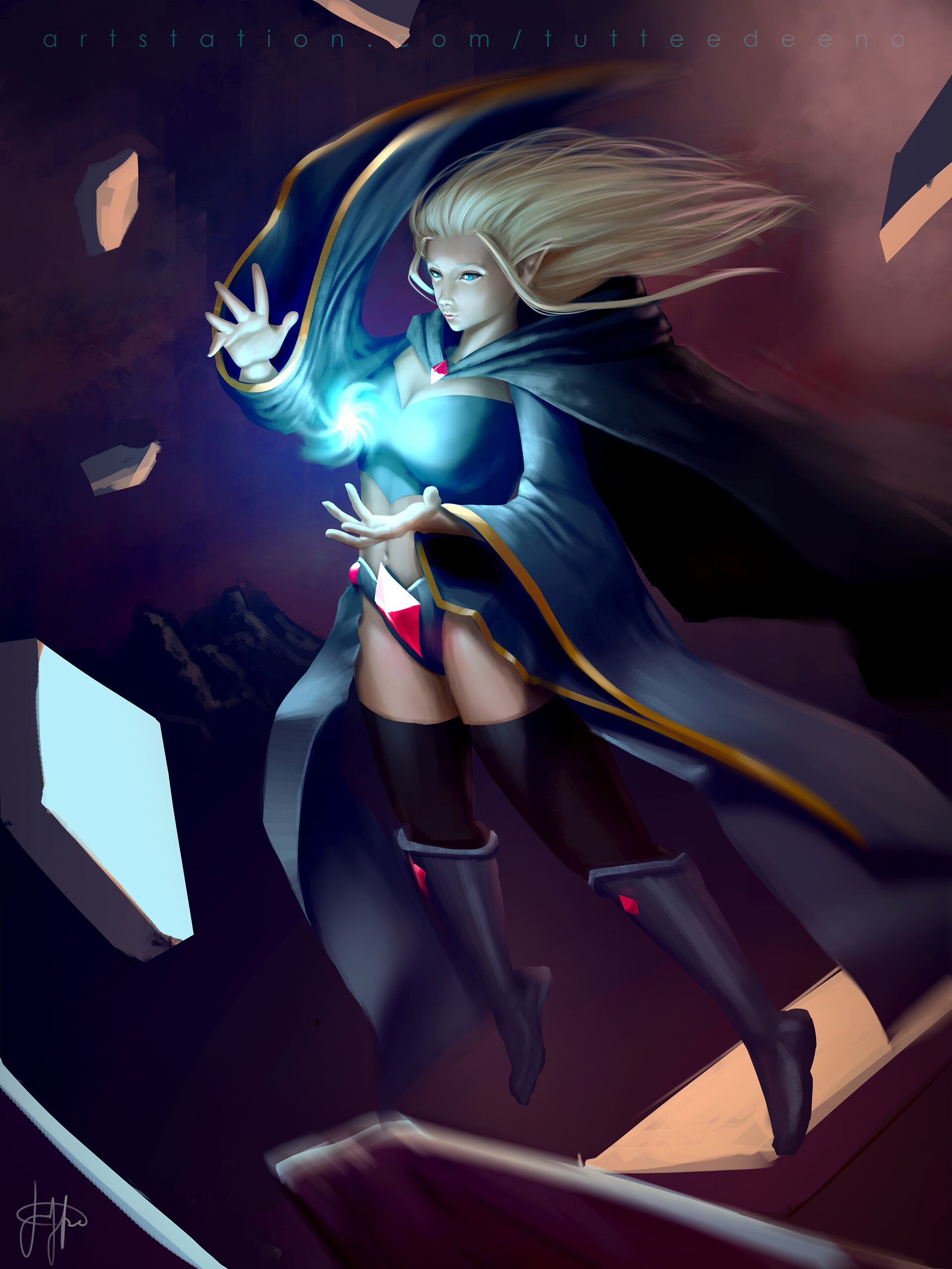 ArtStation - Female Elf Spell Caster