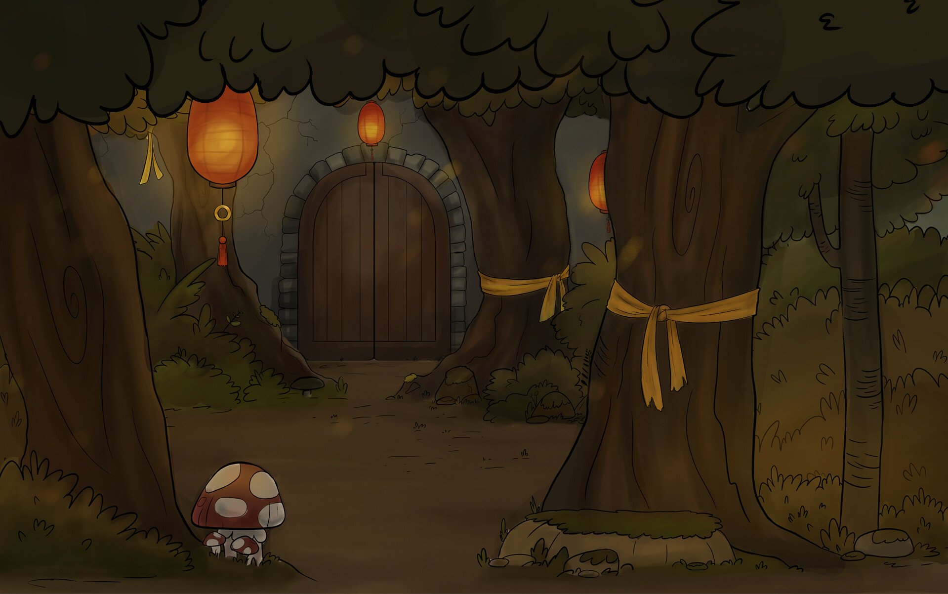 ArtStation - Forest Temple Background