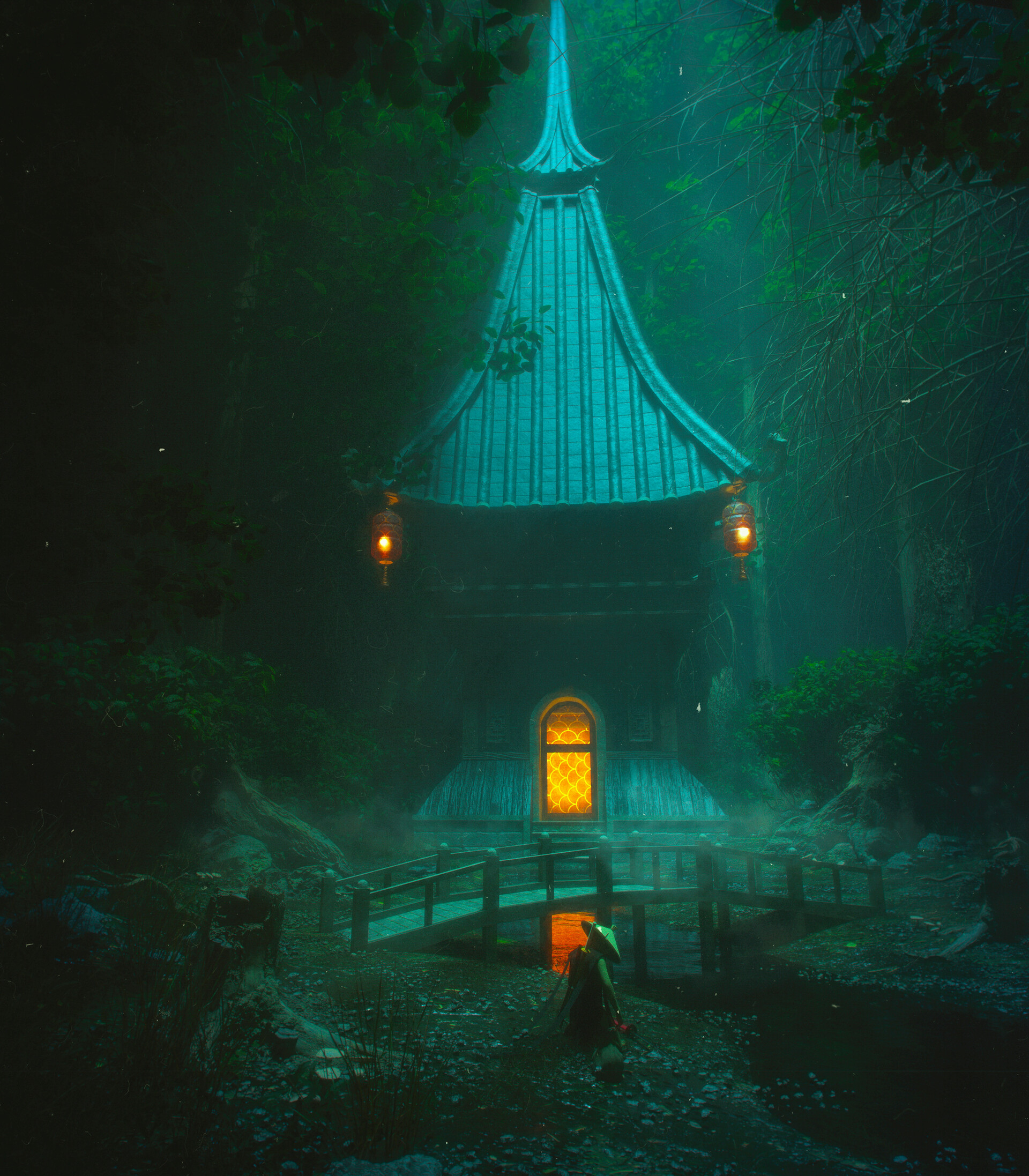 ArtStation - TEMPLE IN THE WOODS