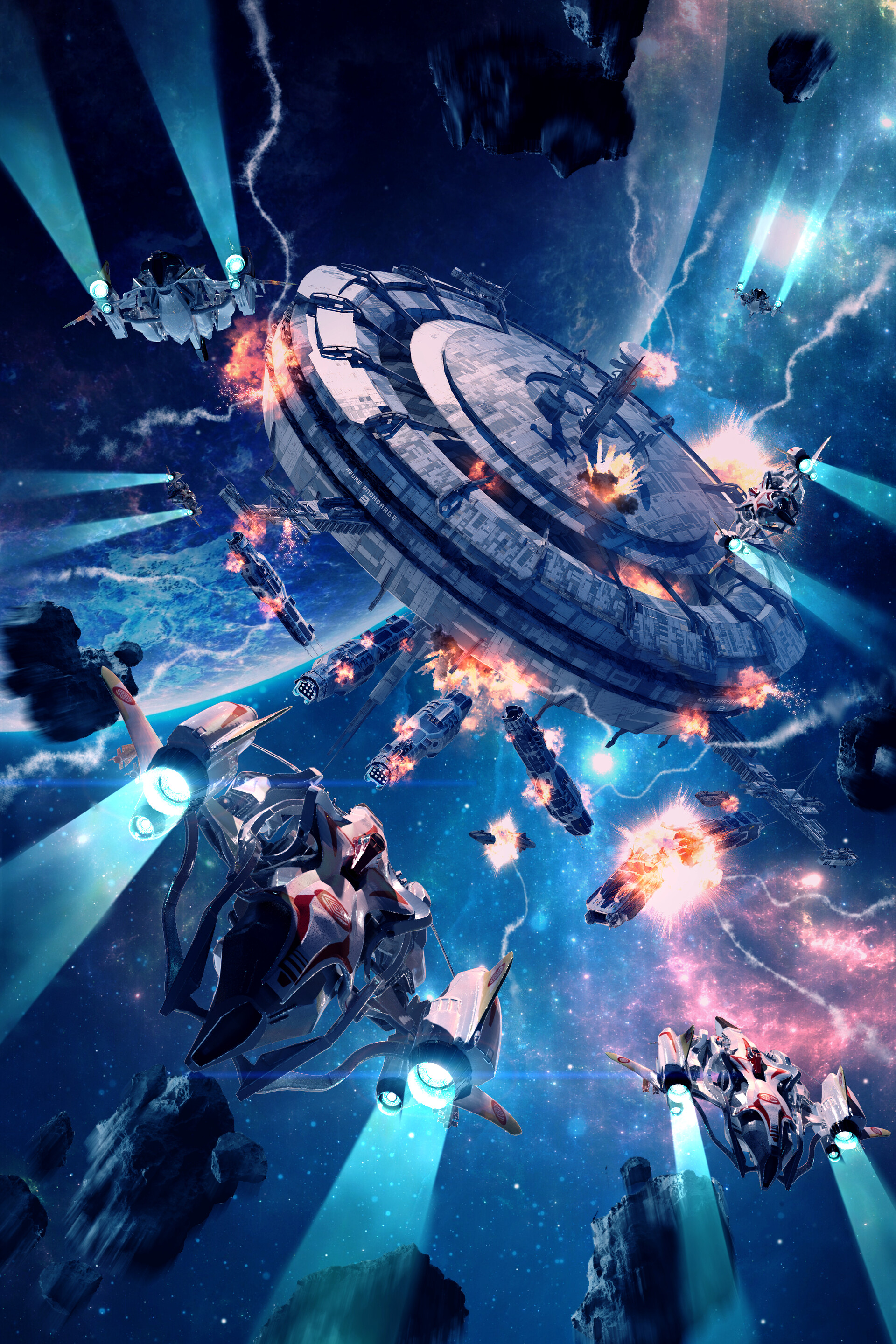 ArtStation - Space Battle Book Cover