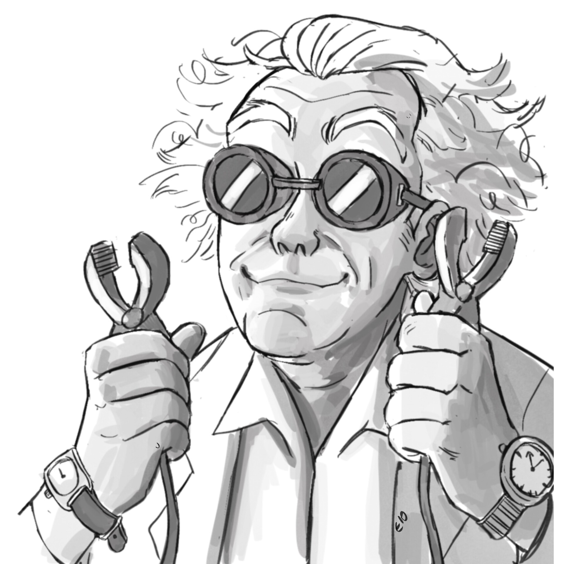 ArtStation - some redraw test from "Back to the future"